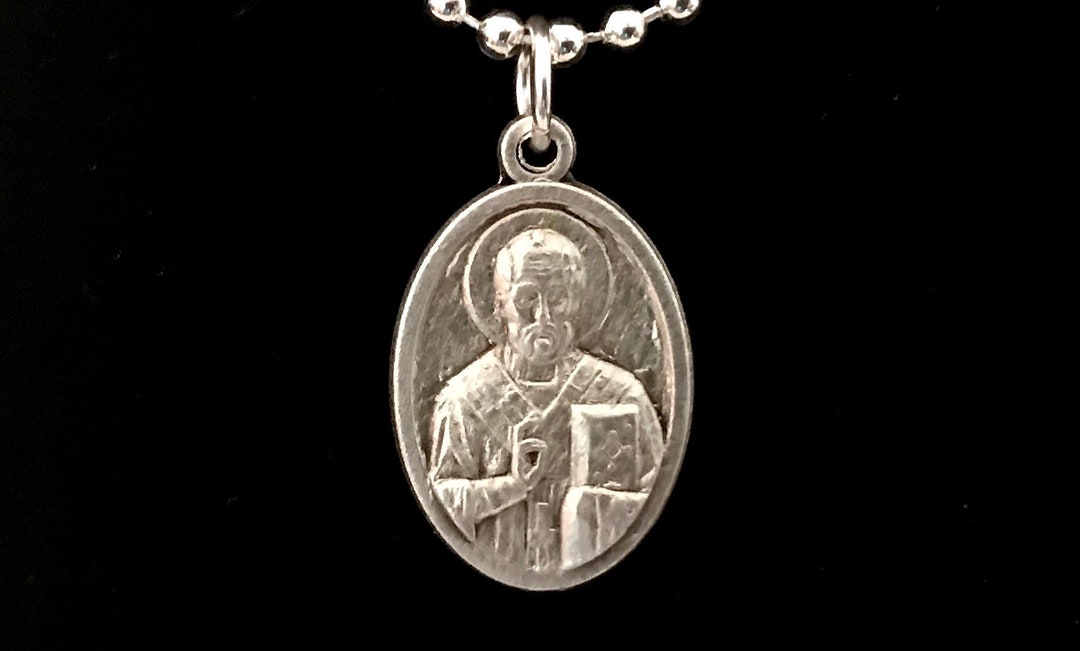 St Nicholas Medal Necklace - Saint Nicholas Medal - Etsy
