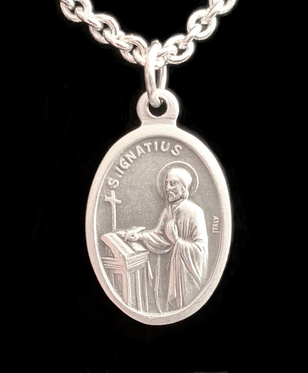 Saint Ignatius Medal: Silver-plated St Ignatius Necklace - Etsy