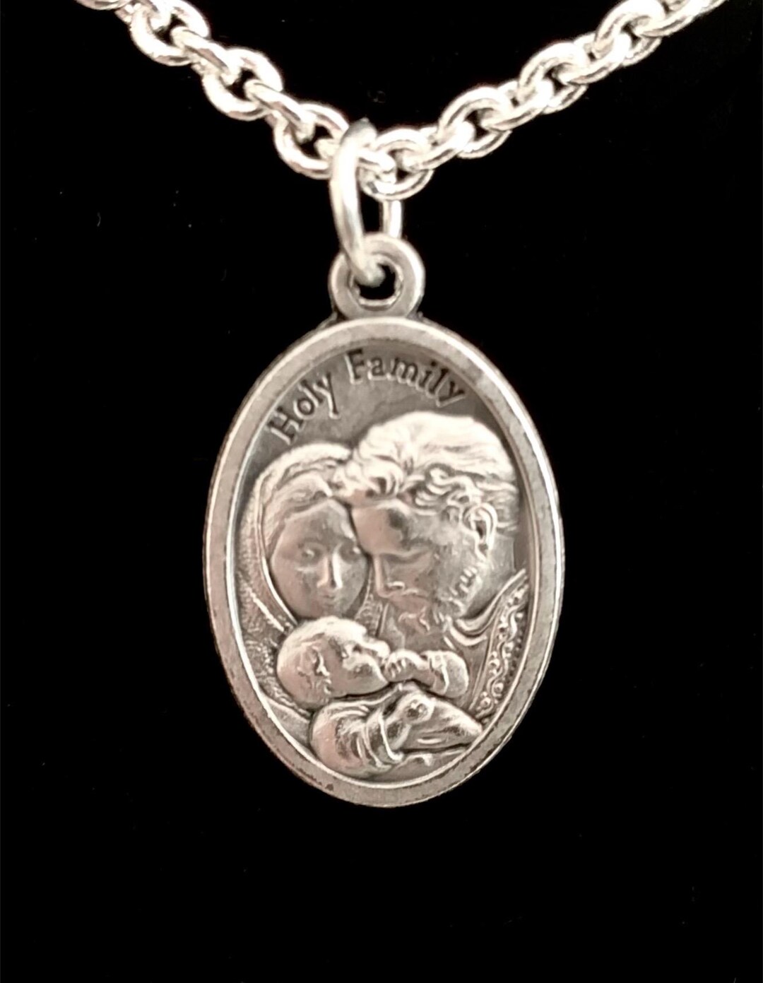 Silver-plated Holy Family Medal – Nativity Pendant Necklace - Etsy