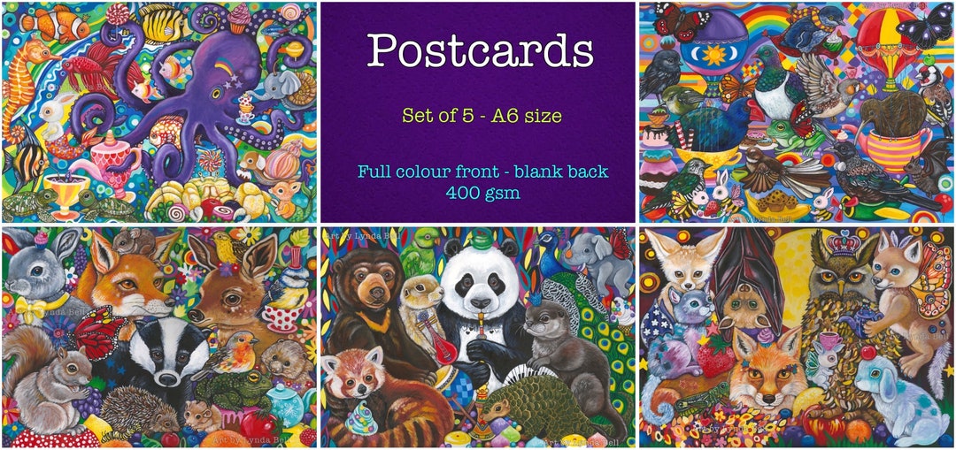 Art Postcards Set of 5 - Etsy
