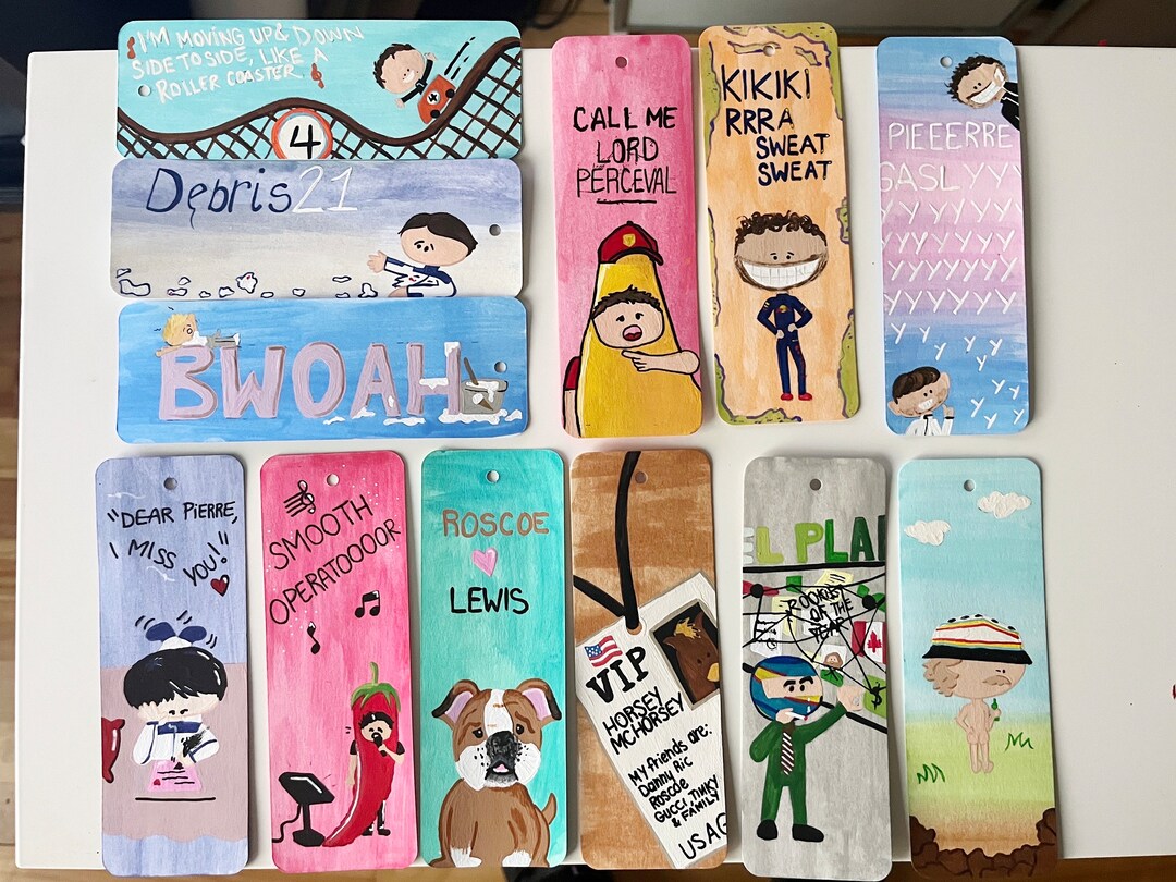 Handpainted F1 Memes Inspired Bookmarks - Etsy