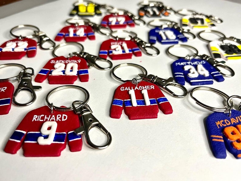 Keychain Player of Your Choice! Hockey Jersey, NHL, PWHL, and Others ...