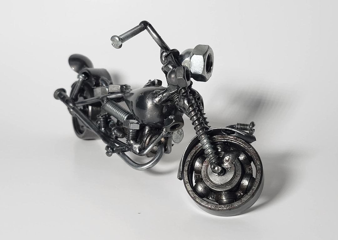 Chopper - Scrap Metal Art, Motorcycle Model, Figurine, Welded Sculpture ...