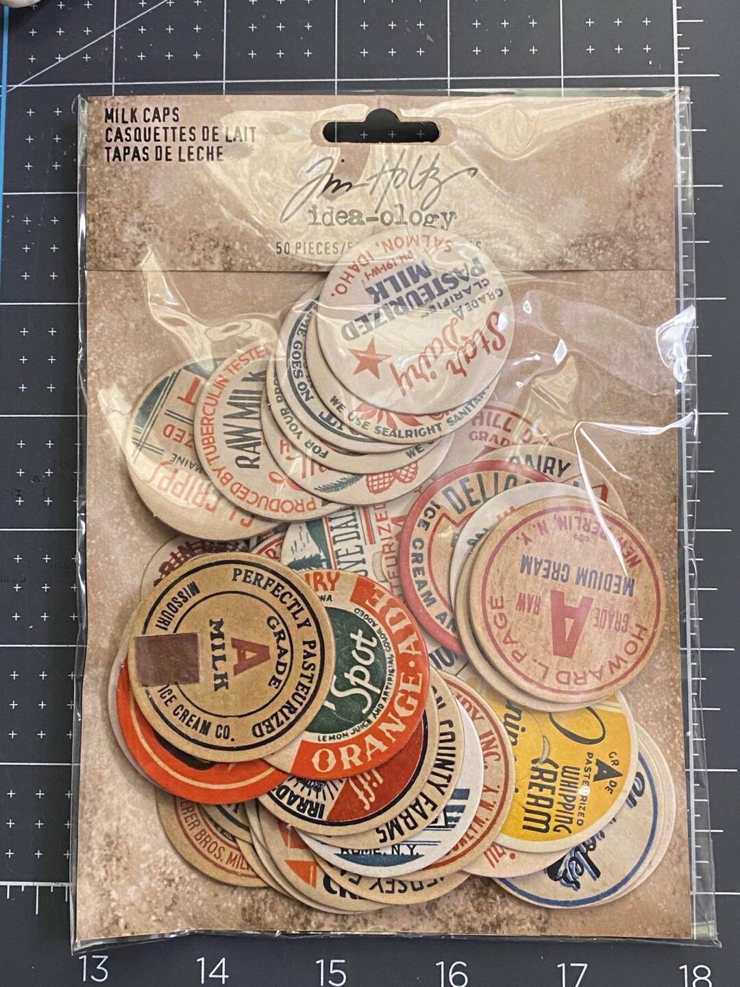 MILK CAPS CHIPBOARD Tim Holtz Idea-ology Ephemera an Eclectic ...
