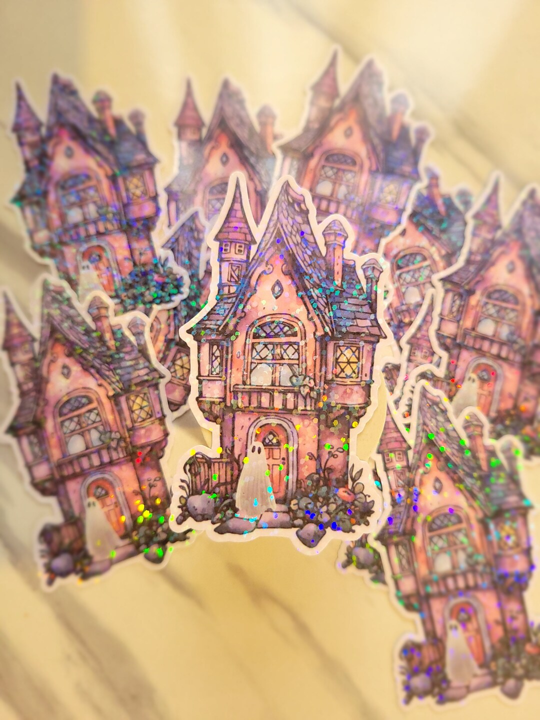 Holographic Whimsical House Sticker - Etsy