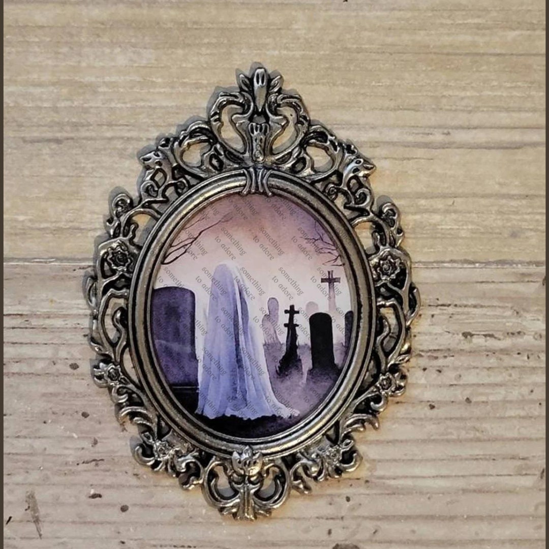 Tiny Baroque Framed Grieving Ghost Portrait - Etsy
