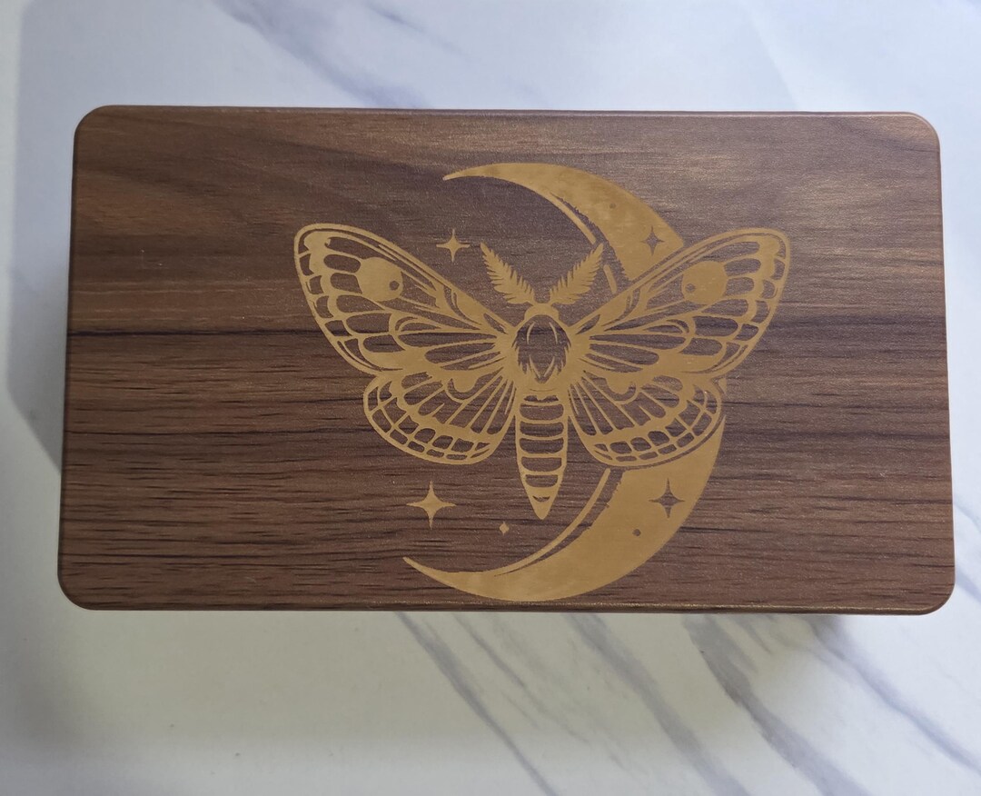 SLIGHTLY OFFSET Engraved Moth Jewelry Box - Etsy