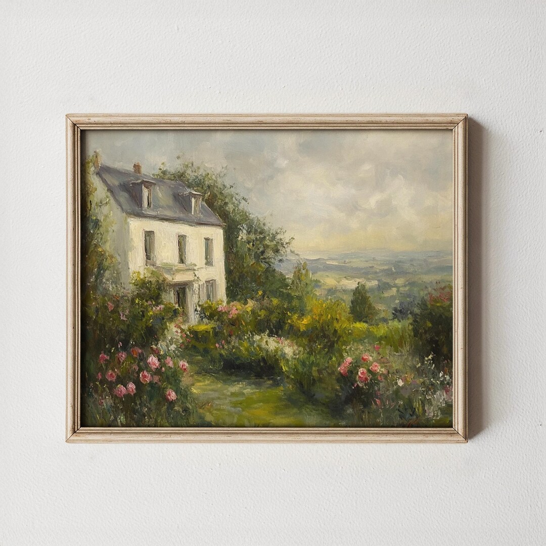 Vintage Cottage Garden Art Print: Rustic Landscape (digital Download ...