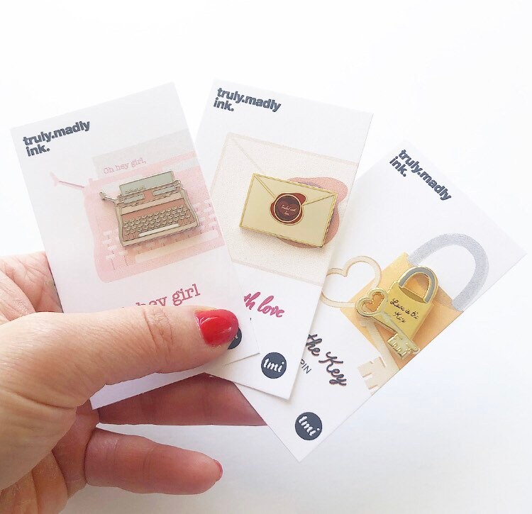 Lock and Key Enamel Pin Love is They Key Enamel Lapel Custom - Etsy