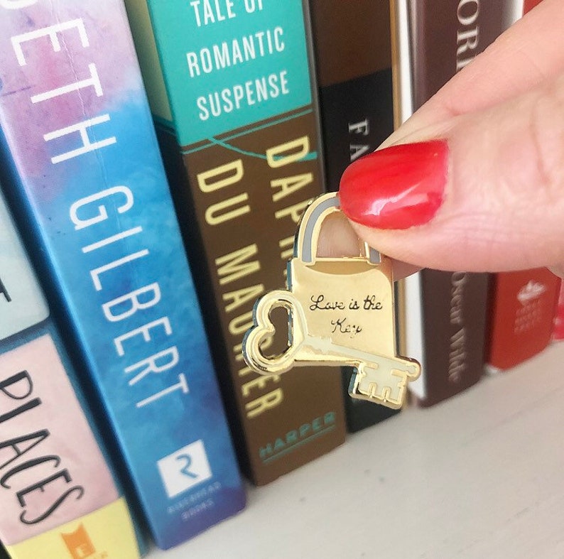 Lock and Key Enamel Pin Love is They Key Enamel Lapel Custom - Etsy