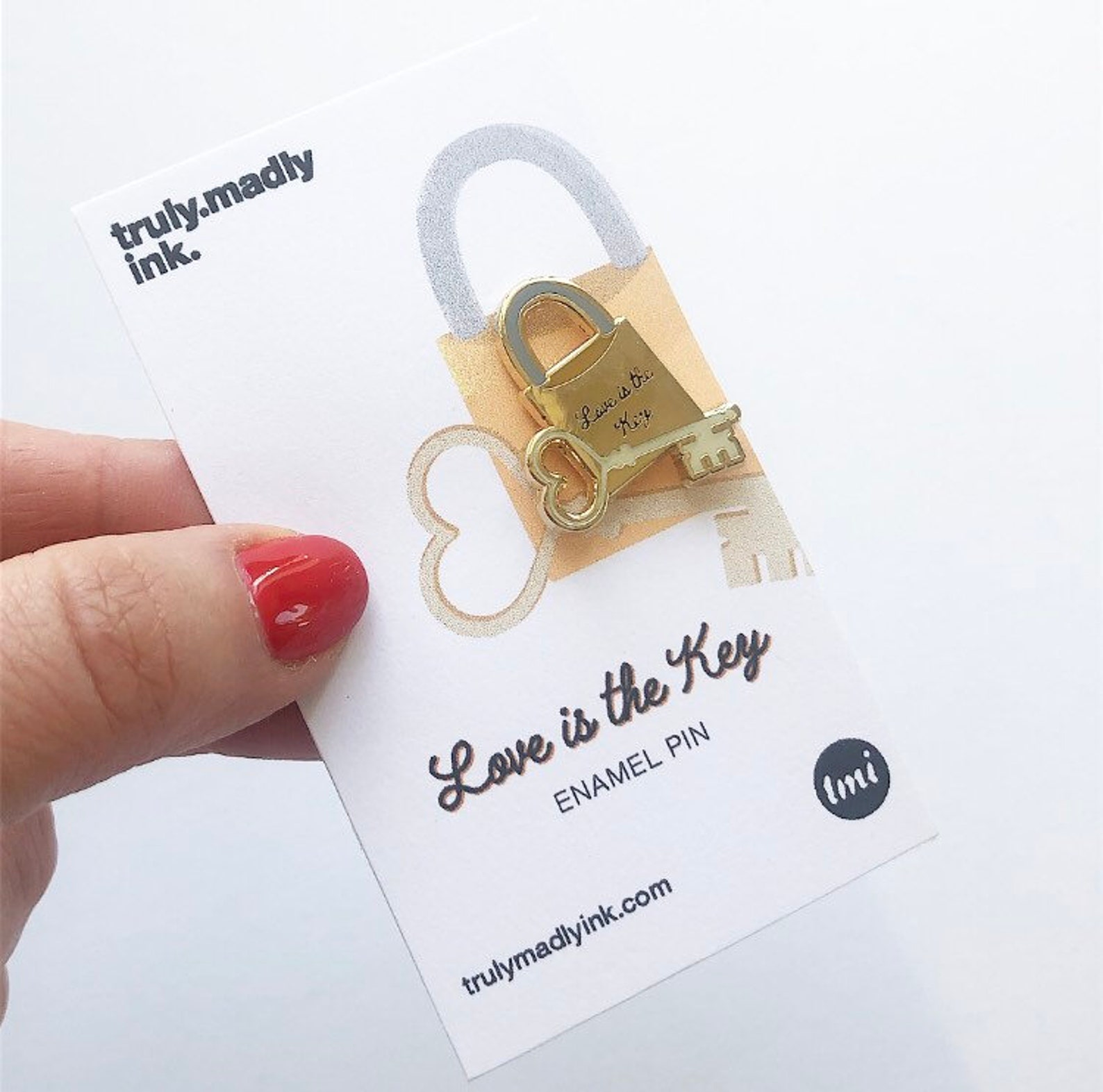 Lock and Key Enamel Pin Love is They Key Enamel Lapel Custom - Etsy