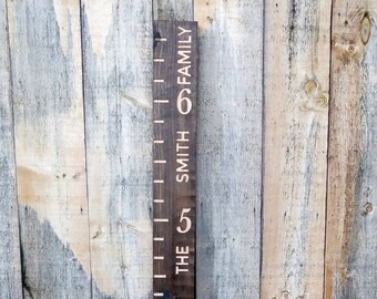 Family Name Growth Chart Ruler Engraved Family Name Ruler Wall Ruler ...