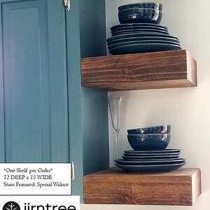 Wood Floating Shelves 16-inches Deep Rustic Shelf - Etsy UK