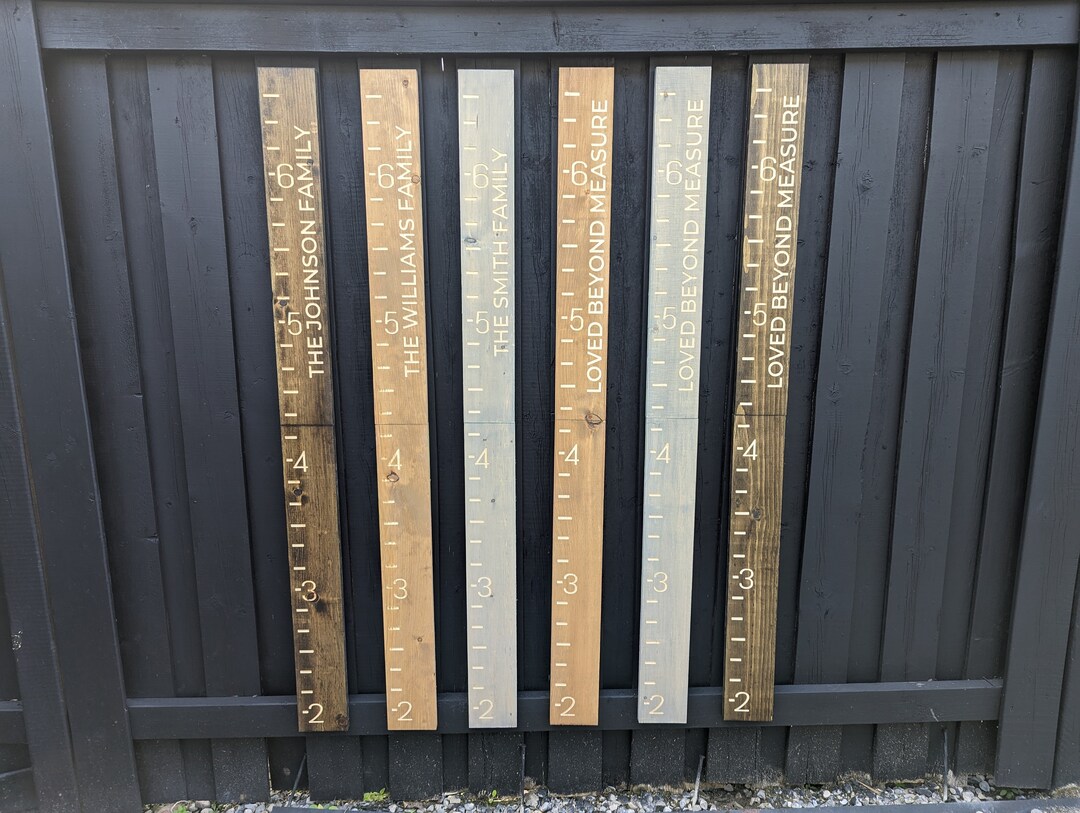 Family Name Growth Chart Ruler Engraved Family Name Ruler Wall Ruler ...