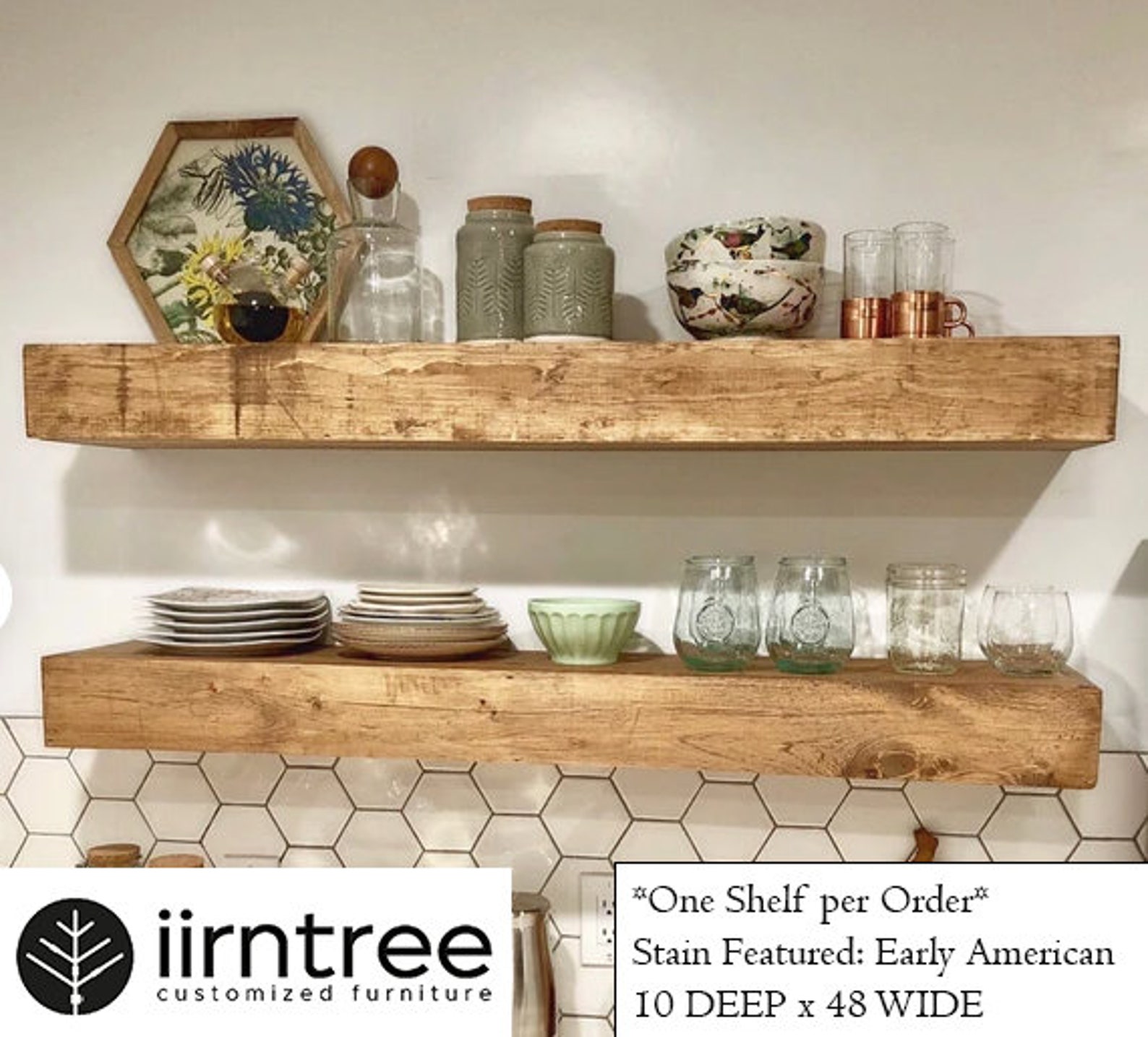 FREE SHIPPING Wood Floating Shelves 3-inches Thick - Etsy