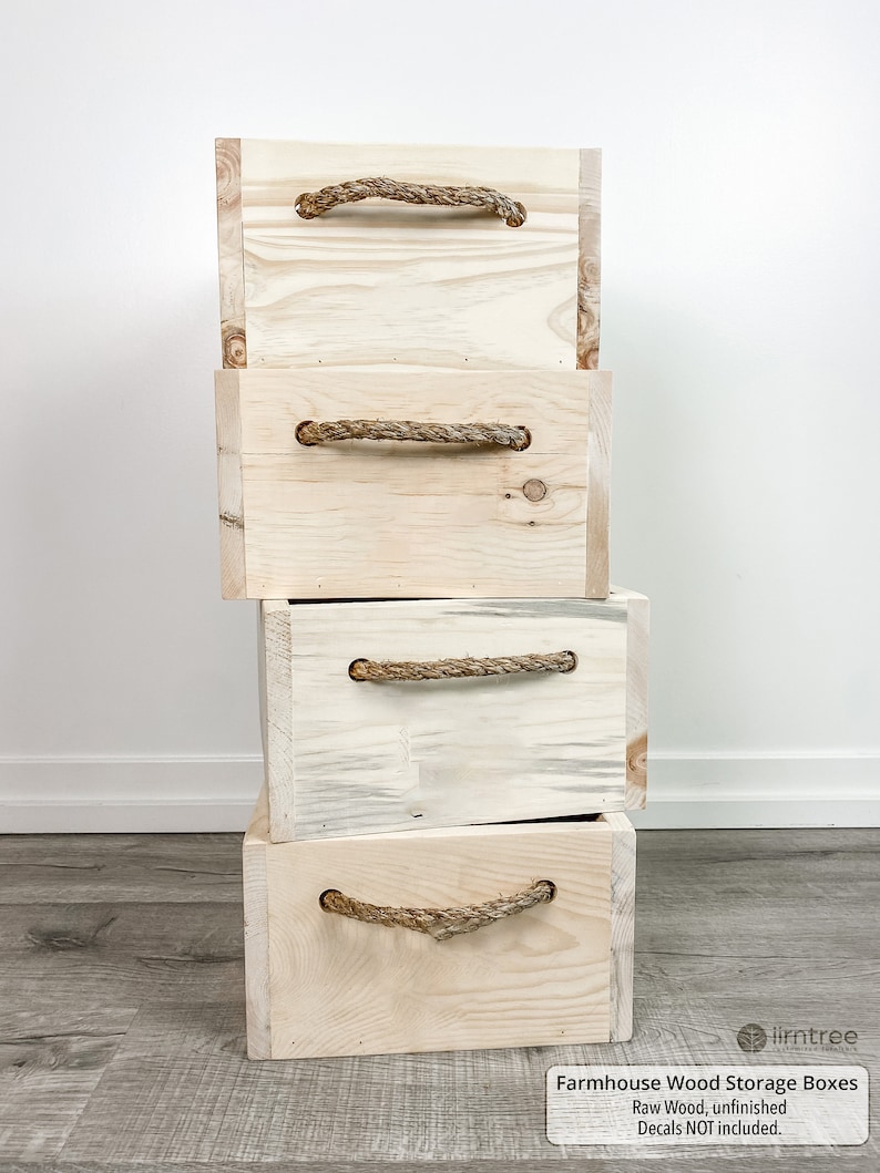 Farmhouse Wooden Storage Box - Etsy