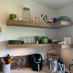 Wood Floating Shelf 16-inches Deep -3"thick | Rustic Shelves ...