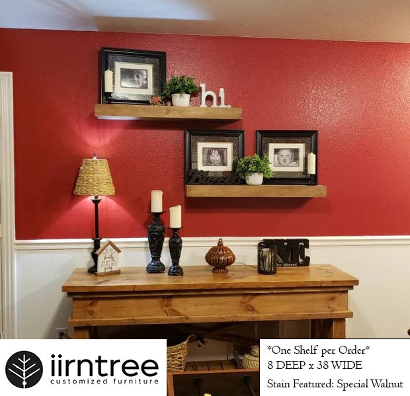 FREE SHIPPING Wood Floating Shelf 8-inches Deep Rustic - Etsy