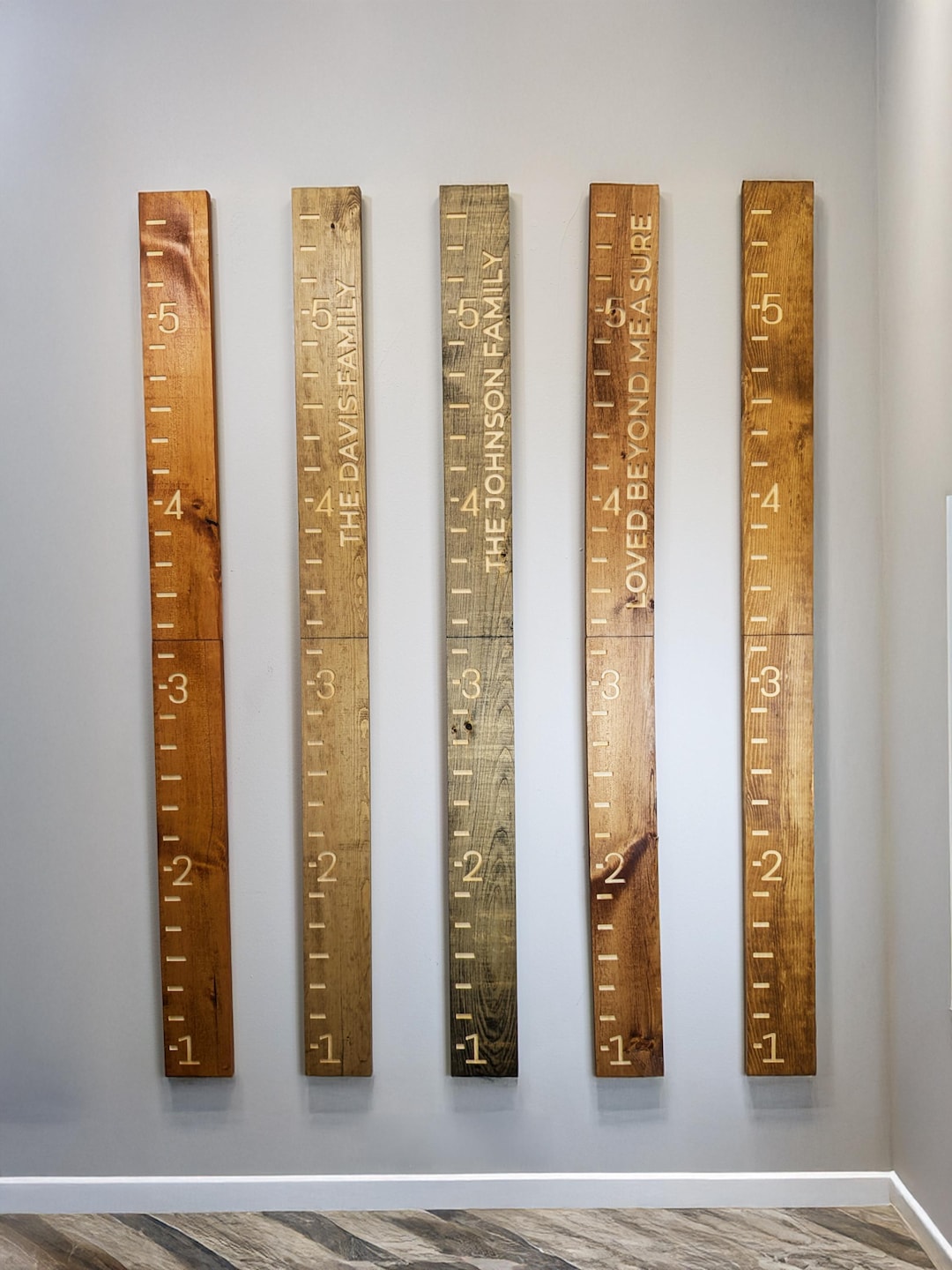 Family Name Growth Chart Ruler - 1 or 2 FT Start | Engraved Family Name ...