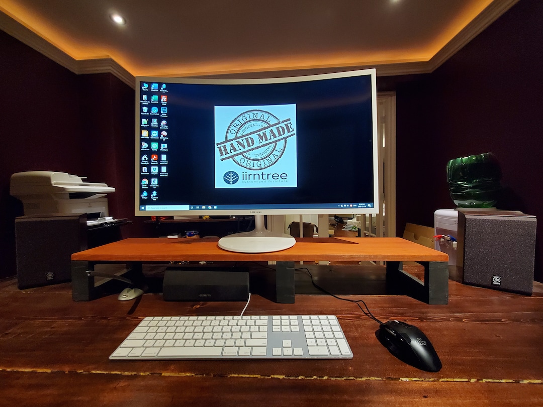 Monitor Stand | Computer Display Stand | Solid Wood Stand | Double ...