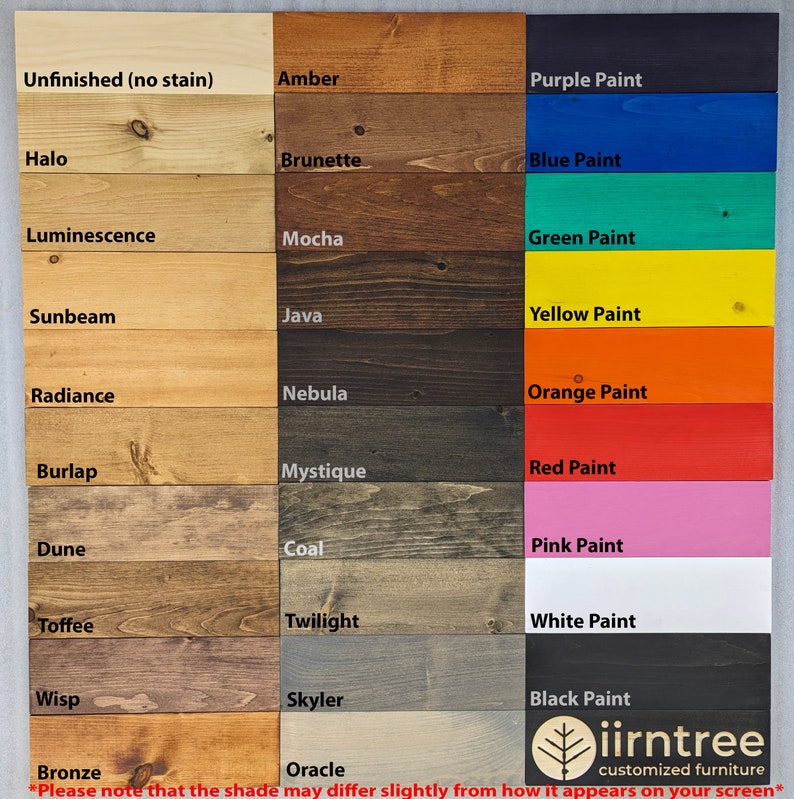 Stain Sample Board - Iirntree - Etsy