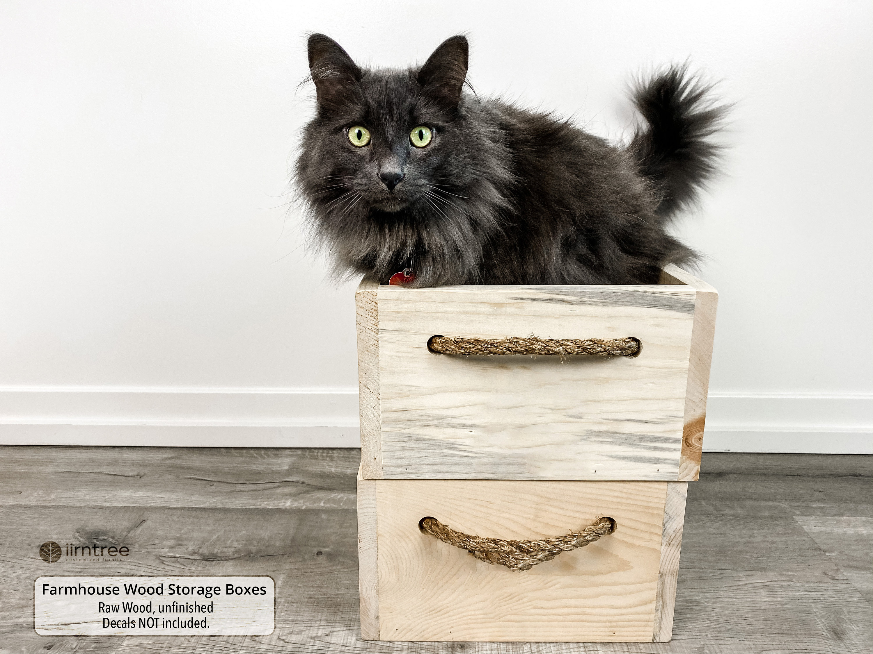 Farmhouse Storage Box Wooden Box Rope Handles Wooden - Etsy