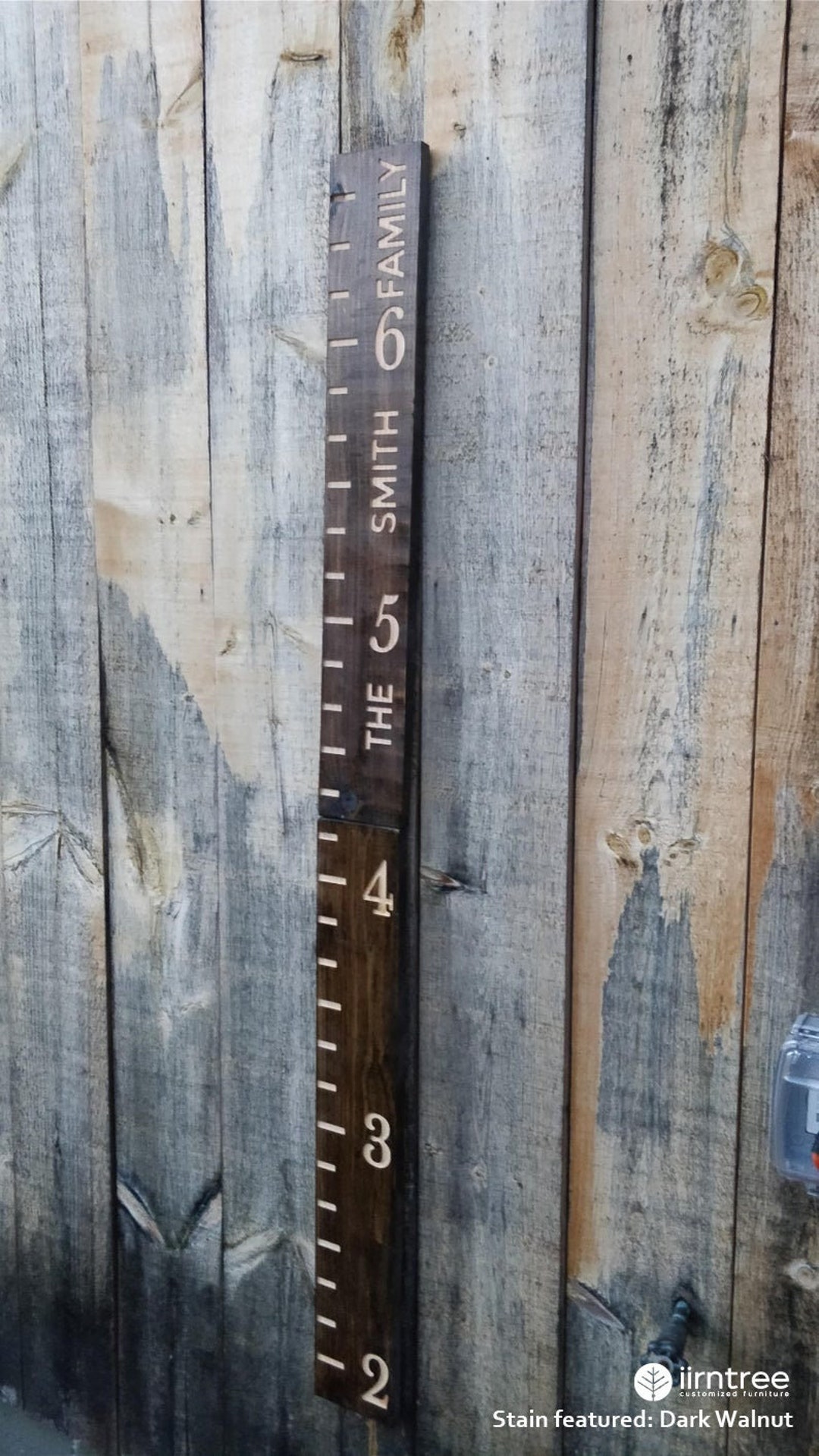 Family Name Growth Chart Ruler Engraved Family Name Ruler Wall Ruler ...