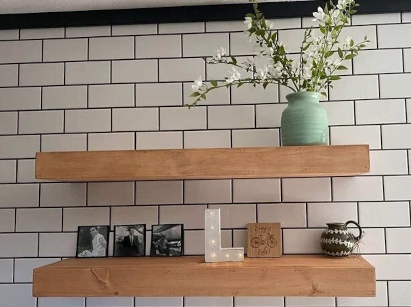 FREE SHIPPING Wood Floating Shelf 8-inches Deep Rustic - Etsy