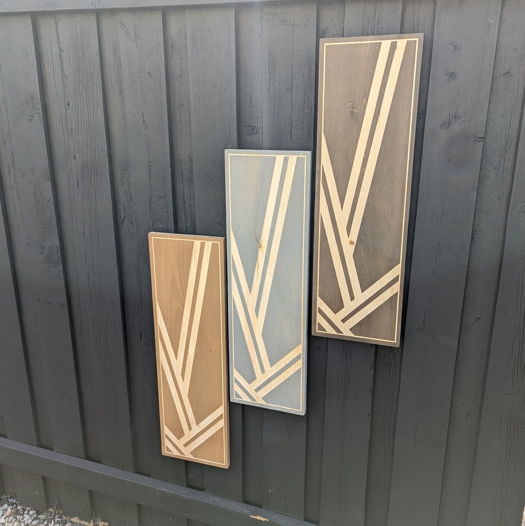 Geometric Wood Wall Art | Modern Rustic Wall Decor | Handmade Wood Art ...