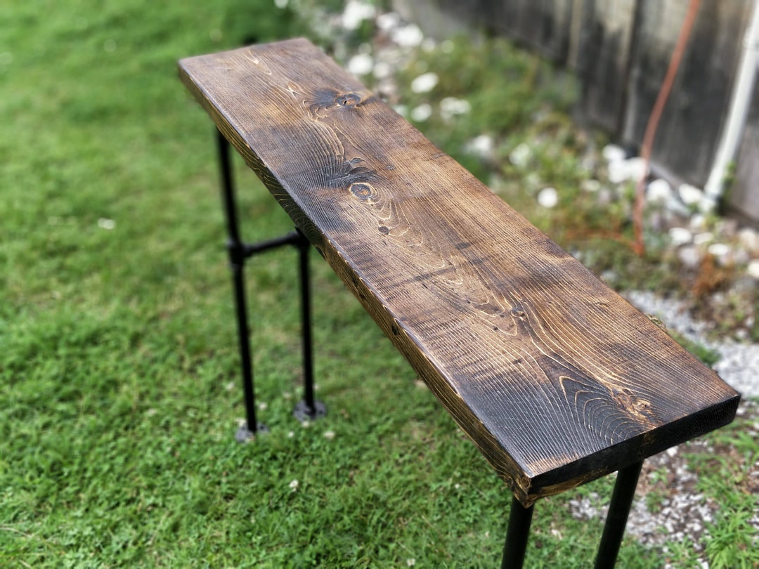 Modern Black Iron Pipe Bench Entryway Table | Rustic Bench | Entryway ...