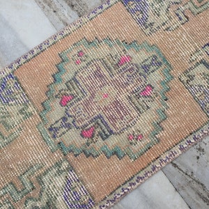 Small Pink Turkish Entryway Rug 2 X 1 Ft Pale Distressed - Etsy