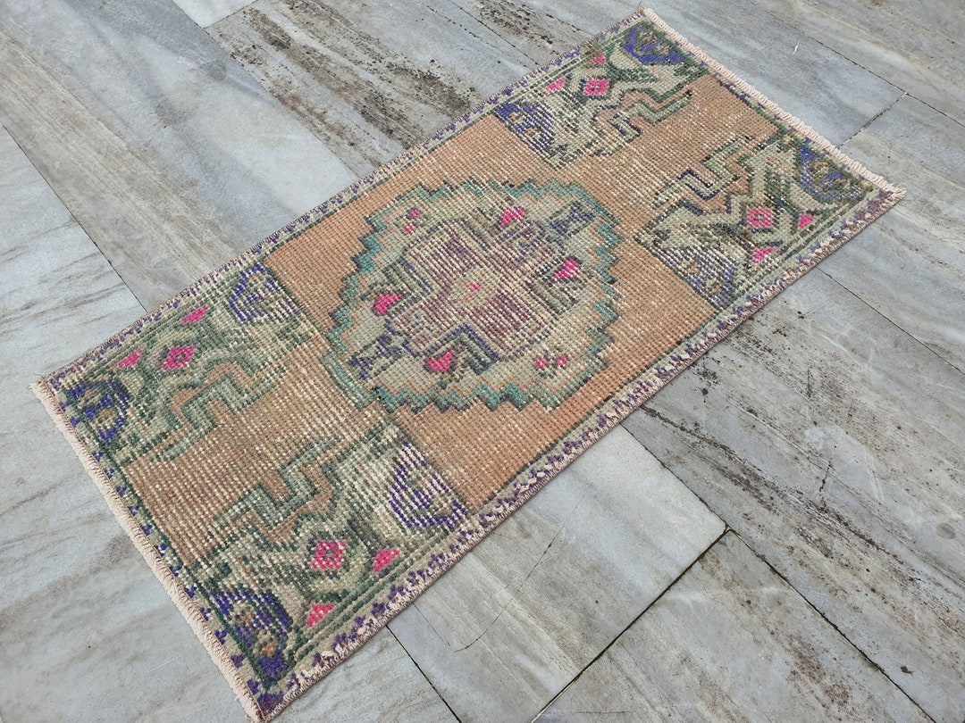 Small Pink Turkish Entryway Rug 2 X 1 Ft Pale Distressed - Etsy