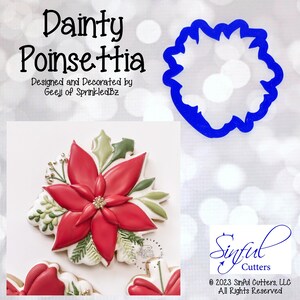 STL File - 4" Dainty Poinsettia - Print at Home - Christmas Cookie ...