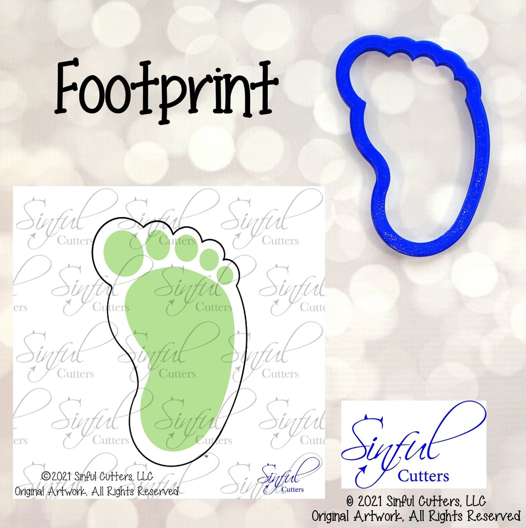 Footprint 6 Sizes Cookie Cutter STL Files & PNG Clipart Print at Home ...