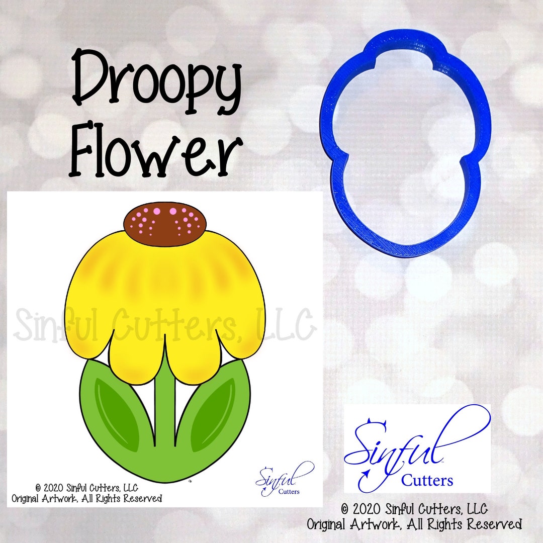 Droopy Flower Cookie / Fondant Cutter - Etsy