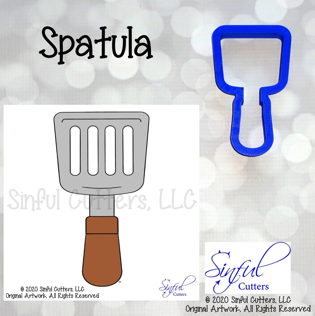 Spatula 4 Sizes Cookie Cutter STL Files & PNG Clipart Print at Home ...