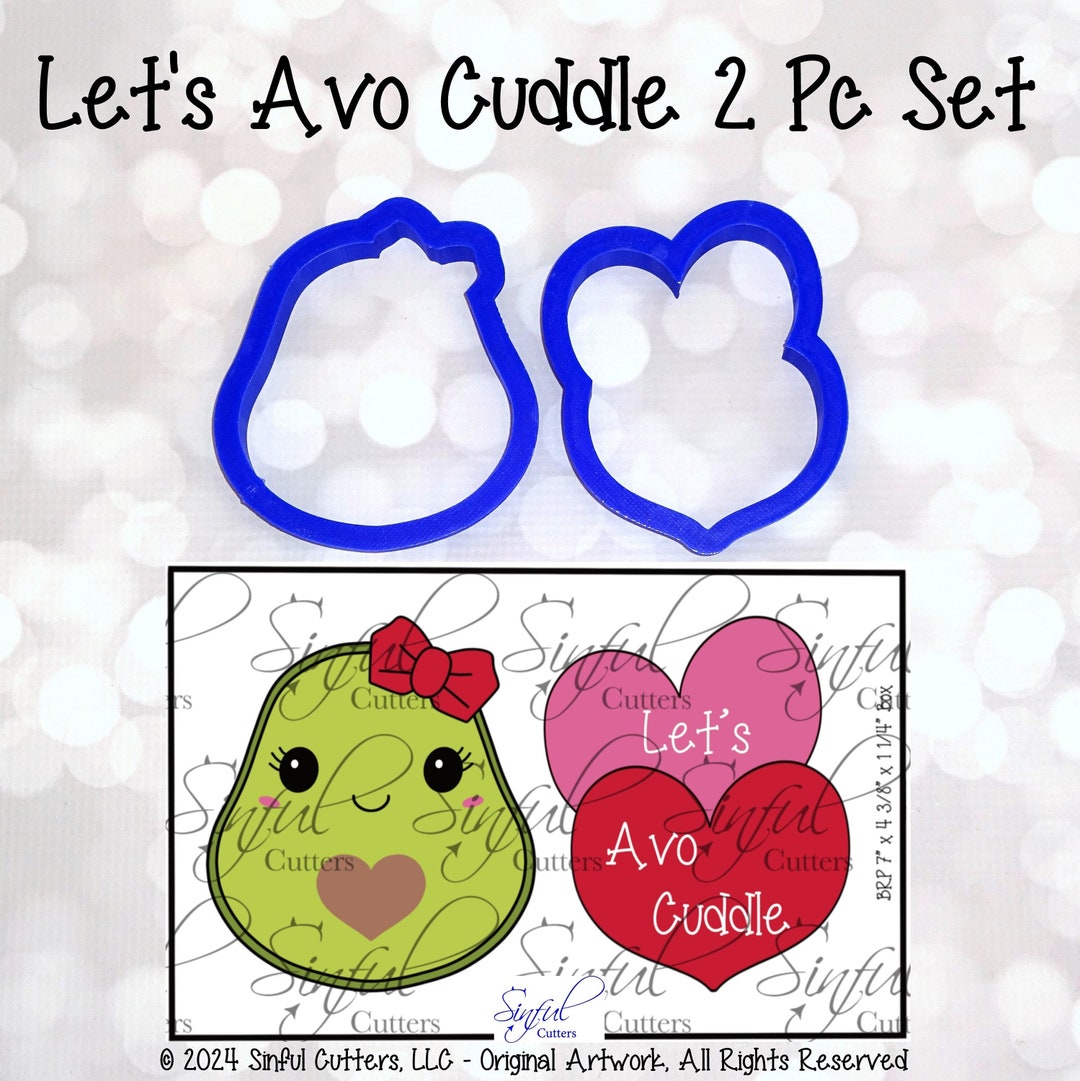 Let's Avo Cuddle 2 Pc Cookie Cutter STL Files & PNG Clipart Print at ...