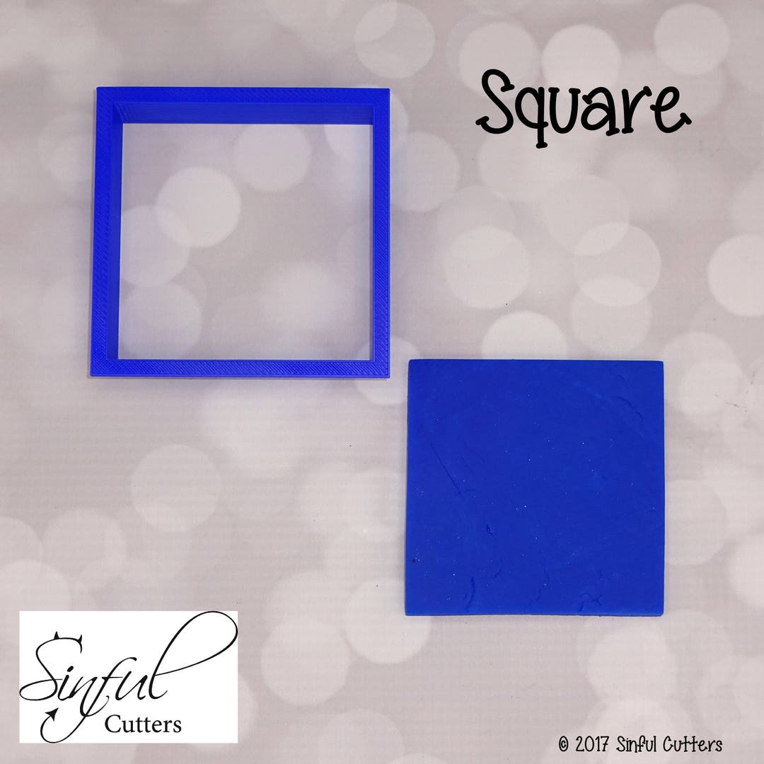 Square 11 Sizes Cookie Cutter STL Files, Print at Home, Sugar Cookies ...