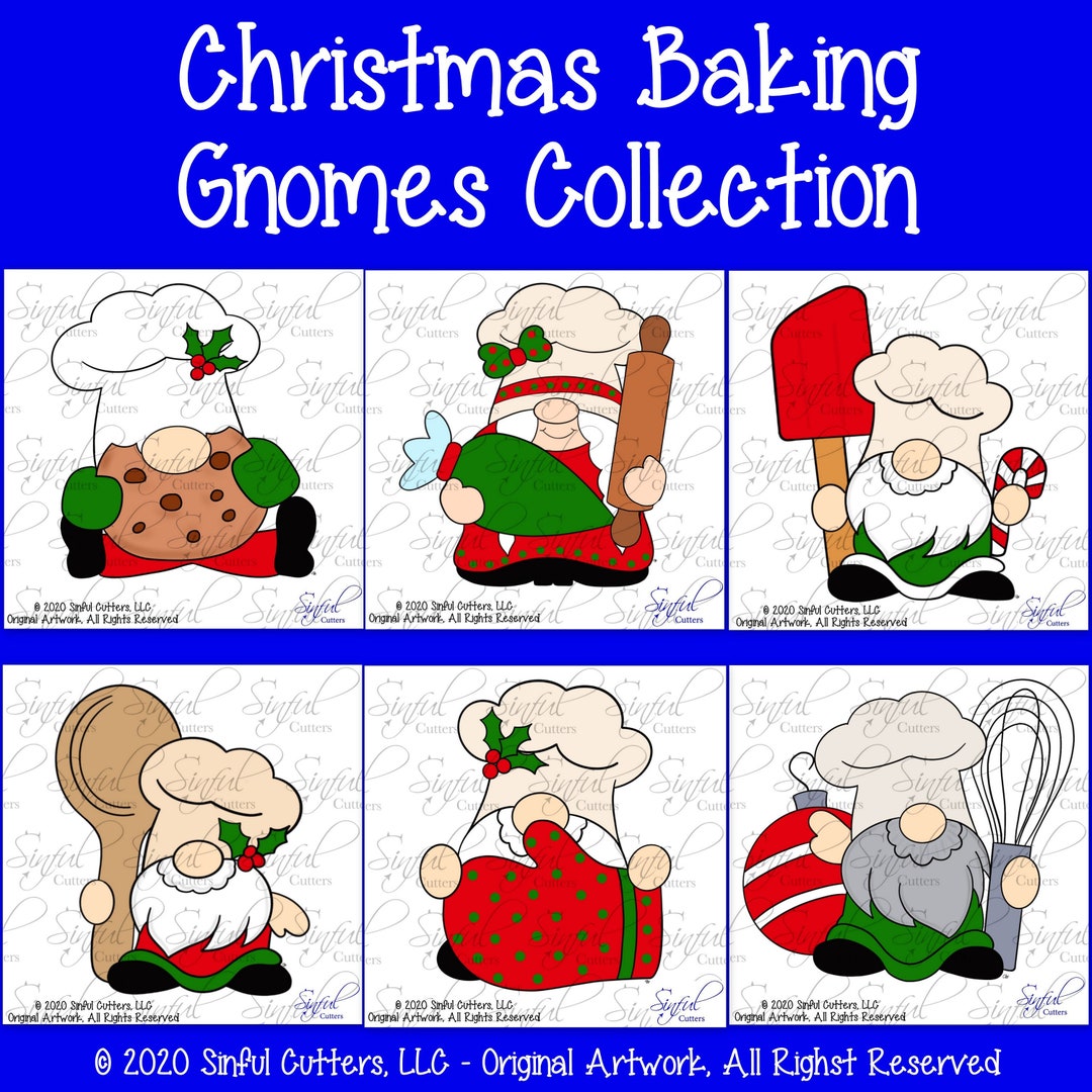 STL Files ONLY 3.5 Baking Gnomes 6 Pc Set Print at Home Cookie Cutters ...