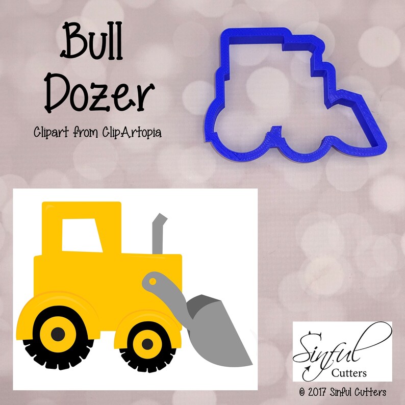 Bulldozer Cookie Cutter STL File: 3.75"-size, Construction, Birthday ...