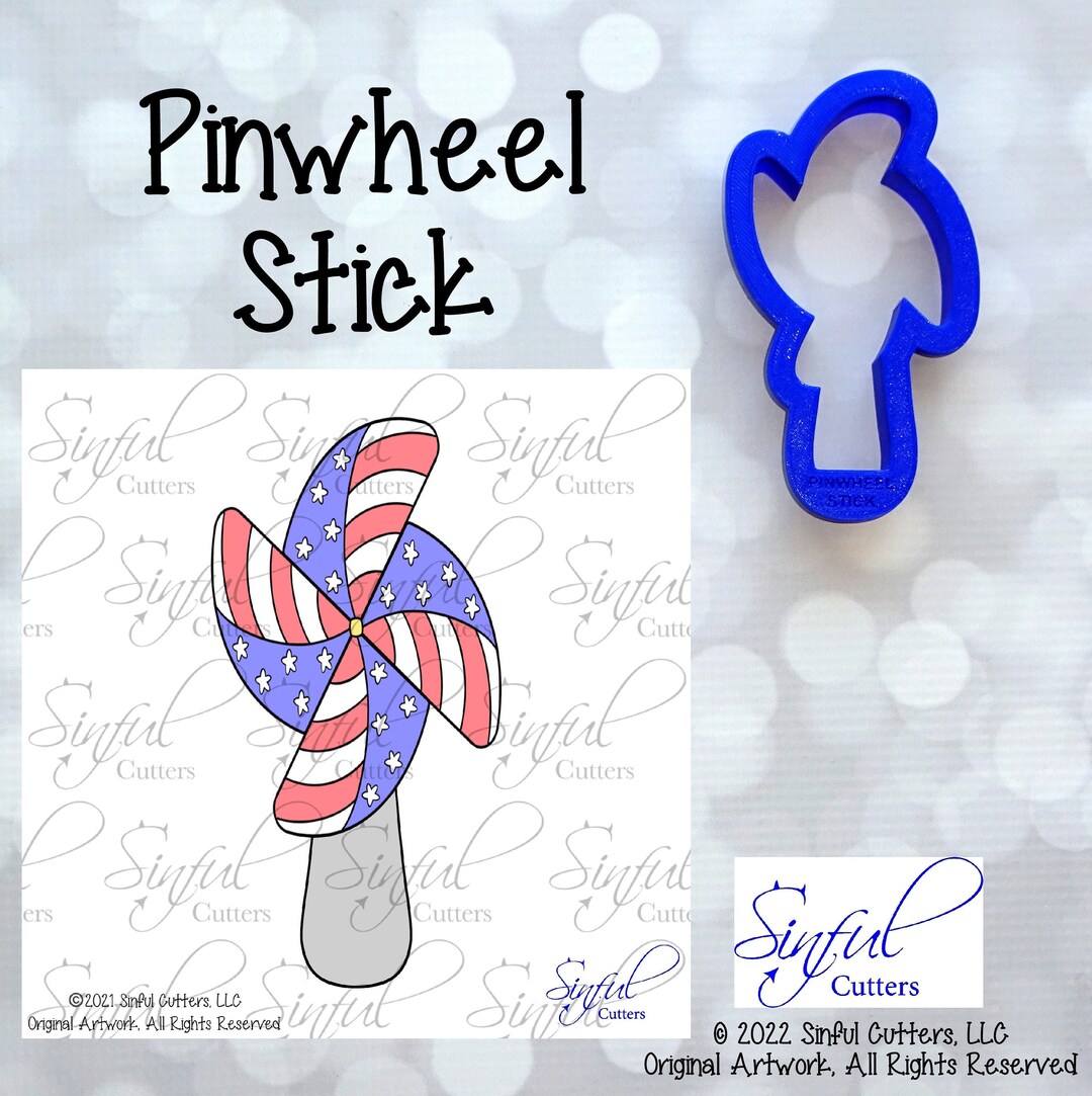 STL File 4 Pinwheel Stick Print at Home Cookie Cutter / Fondant Cutter ...