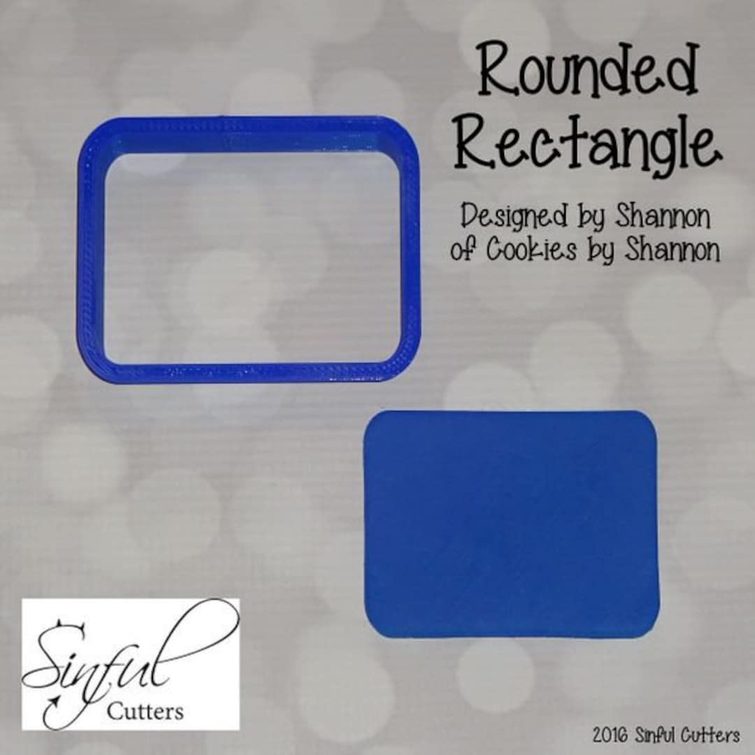 Rounded Rectangle 2 Sizes Cookie Cutter STL Files, Print at Home, Sugar ...