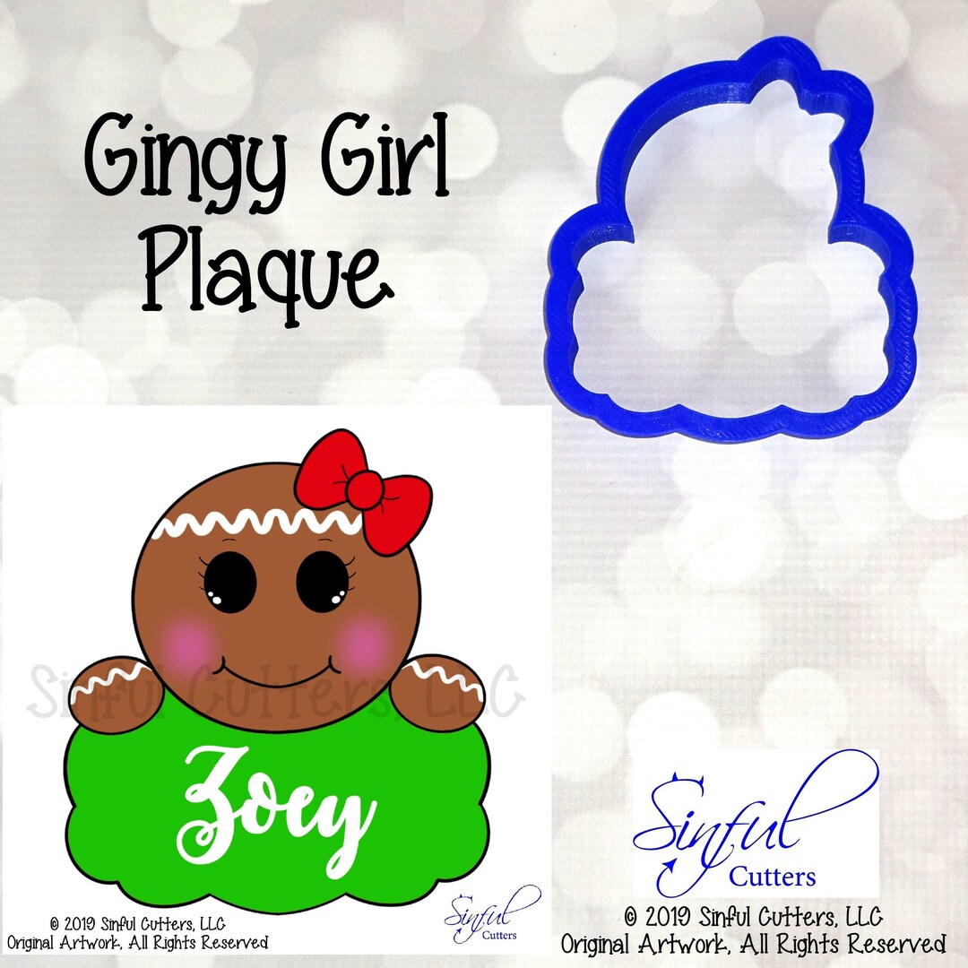 Gingy Girl Cookie Cutter STL Files: Gingerbread Plaque,christmas (4 Sizes, Digital Download) - Etsy