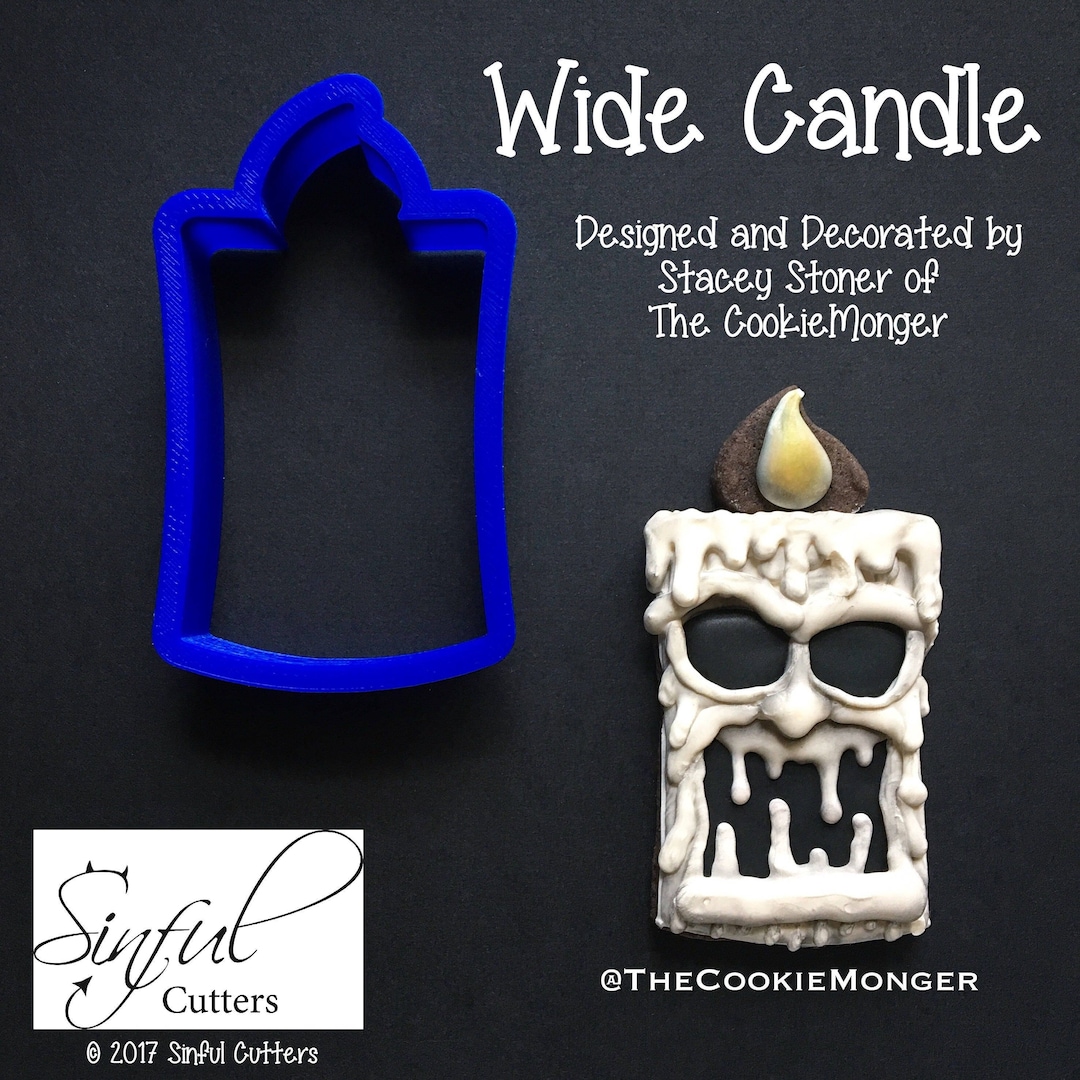 STL File Only 6 Wide Candle Print at Home Cookie Cutter / Fondant ...