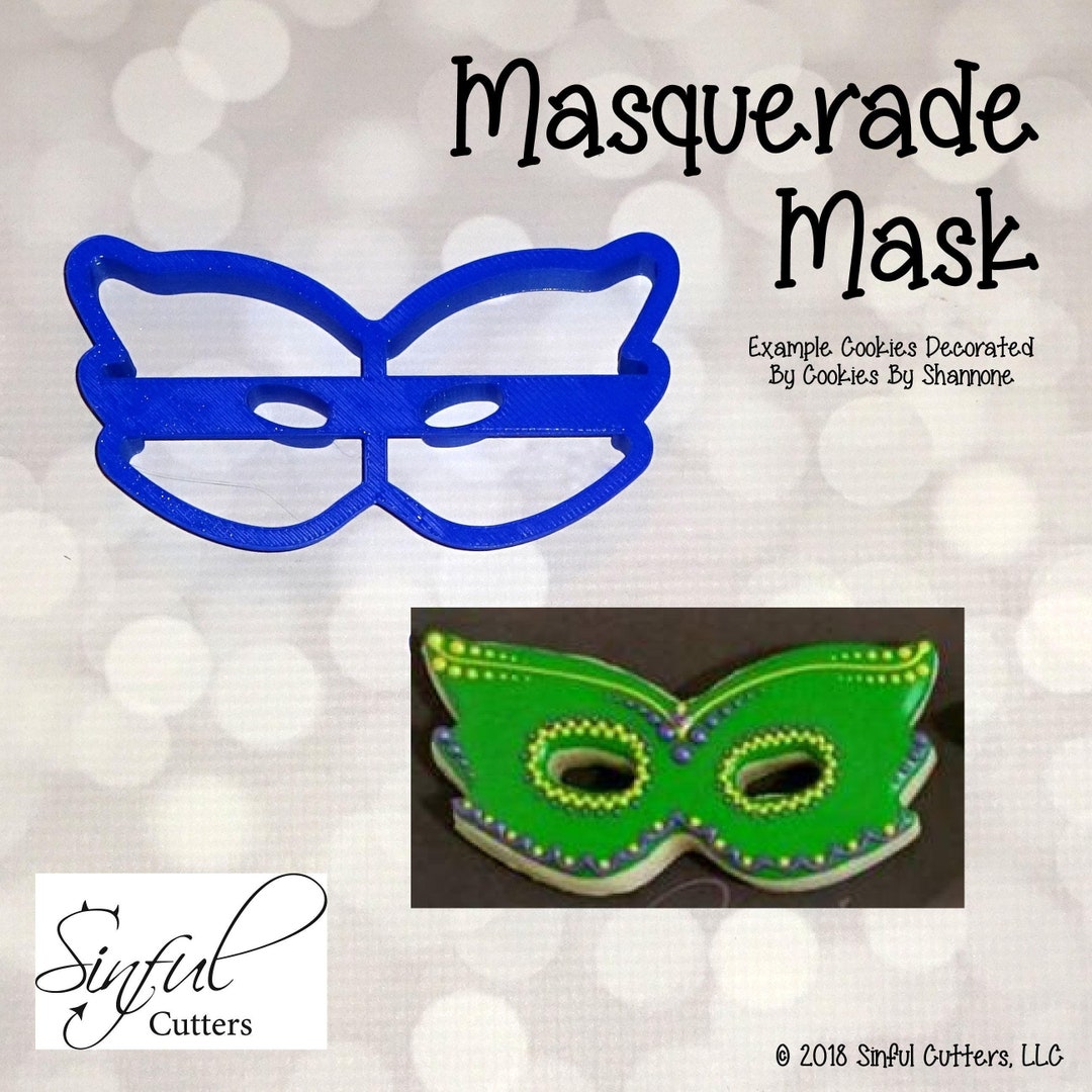 Masquerade Mask 3.5" Cookie Cutter STL File, Print at Home, Mardi Gras ...