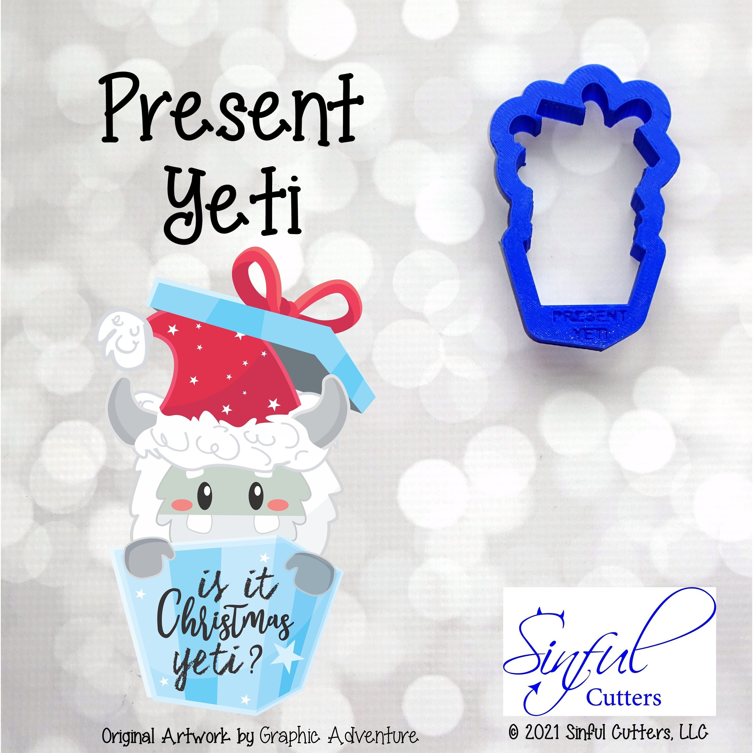 Present Yeti Cookie Cutter STL Files: 3D Printing, Christmas Baking (3 ...