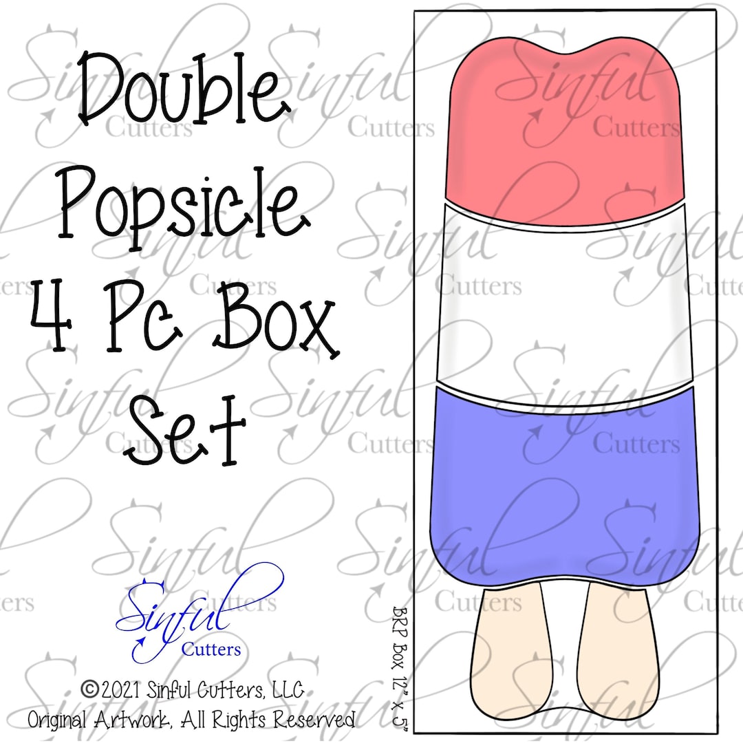 Double Popsicle Cookie Cutter STL Files: Summer, Ice Cream Treat (4pc ...