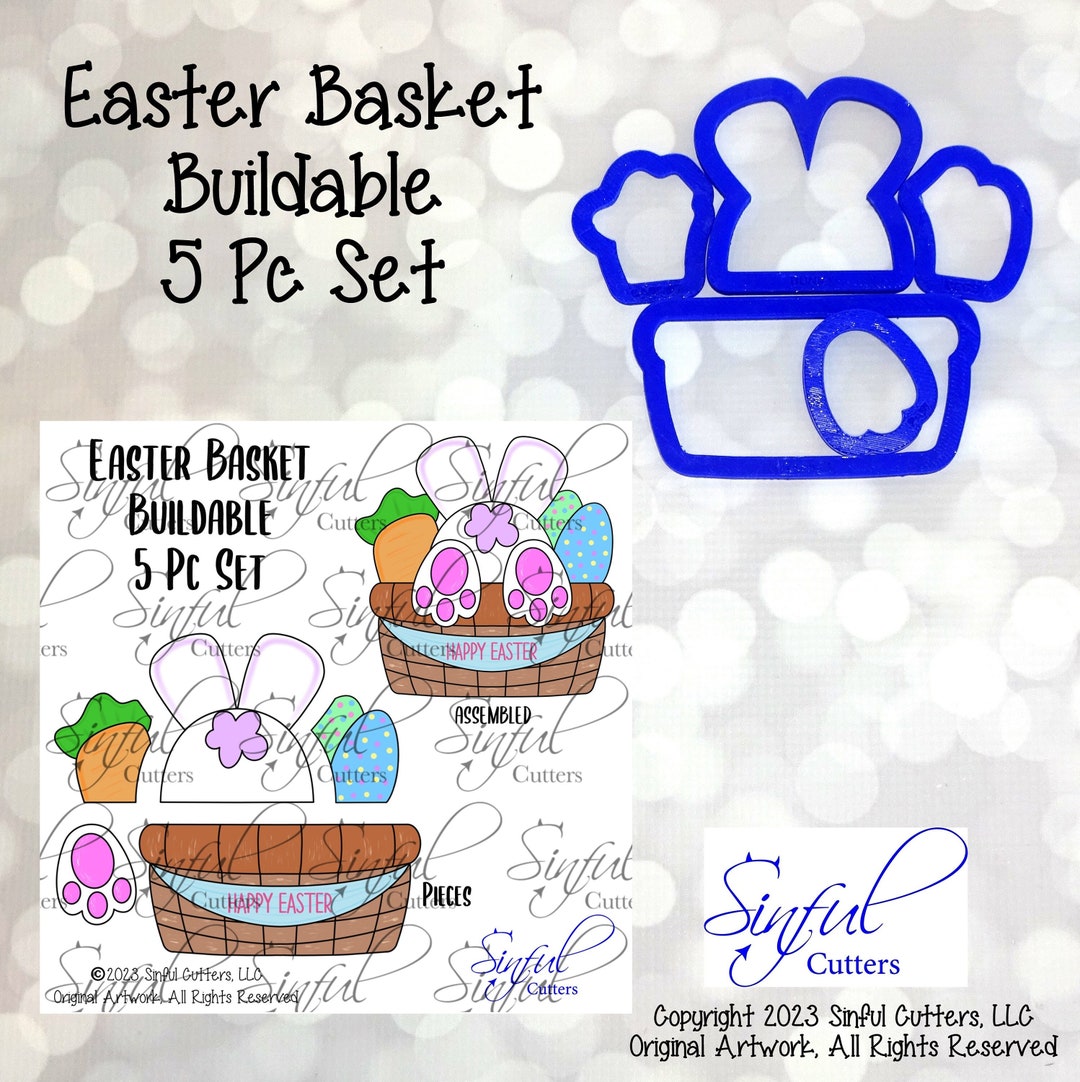STL Files ONLY Easter Basket Buildable 5 Pc Set Print at Home Cookie ...