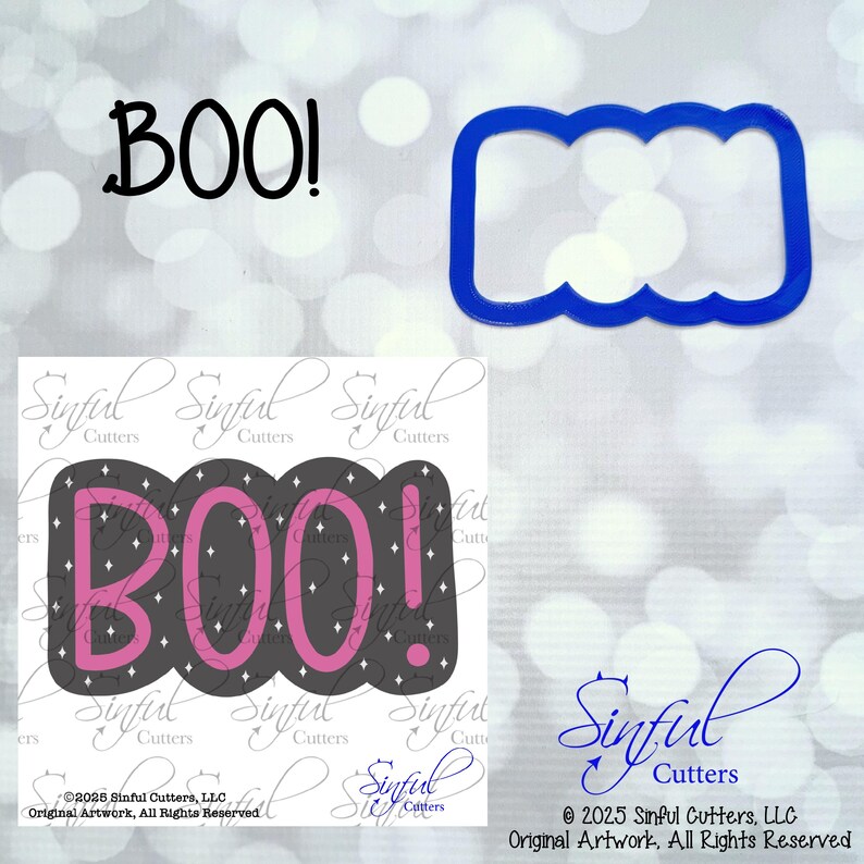 BOO! Cookie Cutter Stls & PNG Clipart: 6-sizes, Girly Pink Halloween ...