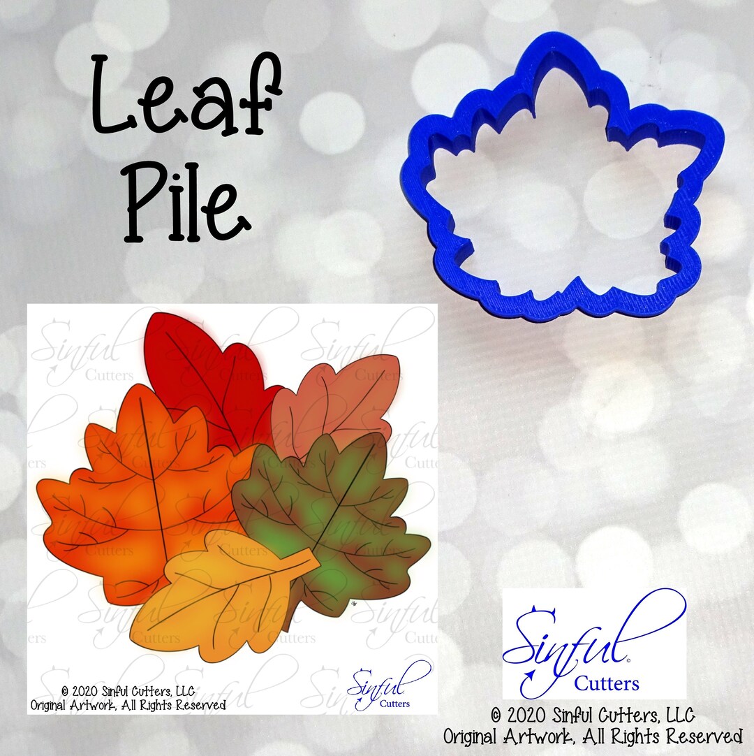 STL & PNG Files - 3" Leaf Pile - Print From Home - Fall Cookie Cutter ...